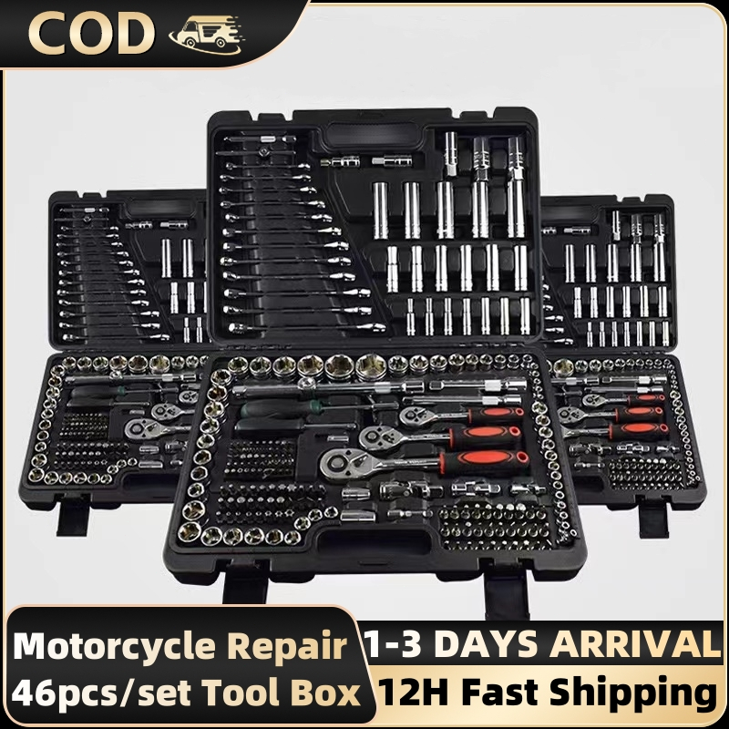 46pcs/set Tool Box Car Motorcycle Repair Set Hand Tools Home Service ...