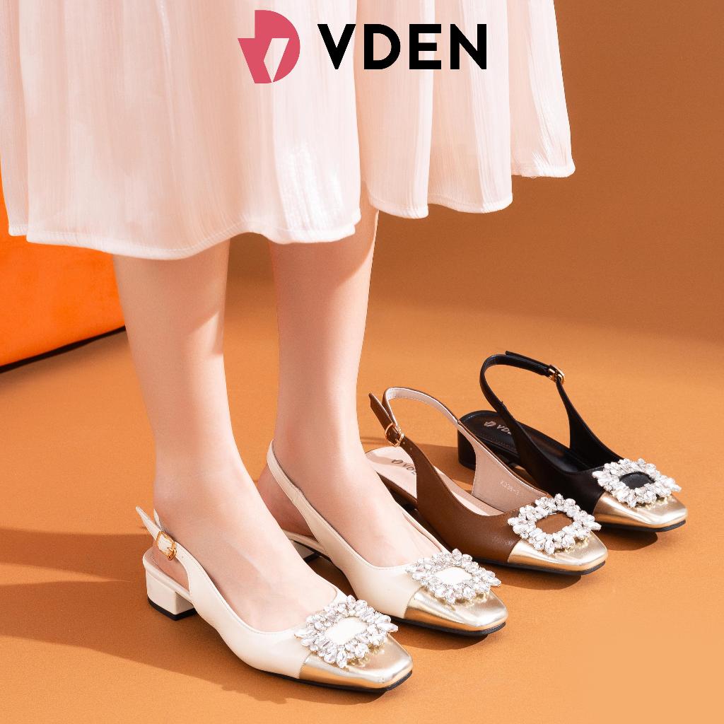 VDEN Rhinestone Square Toe Thick Heel For Women (NEED ADD 1 SIZE) 3CM/1 ...