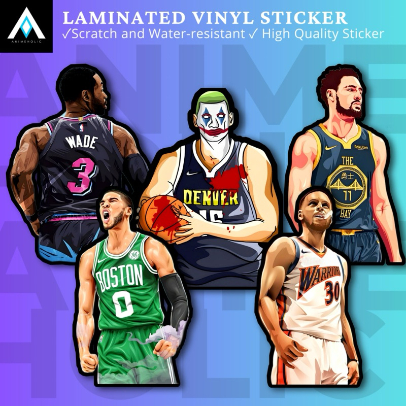 NBA PLAYERS STICKERS BASKETBALL STARS ~ LAMINATED VINYL STICKERS ...
