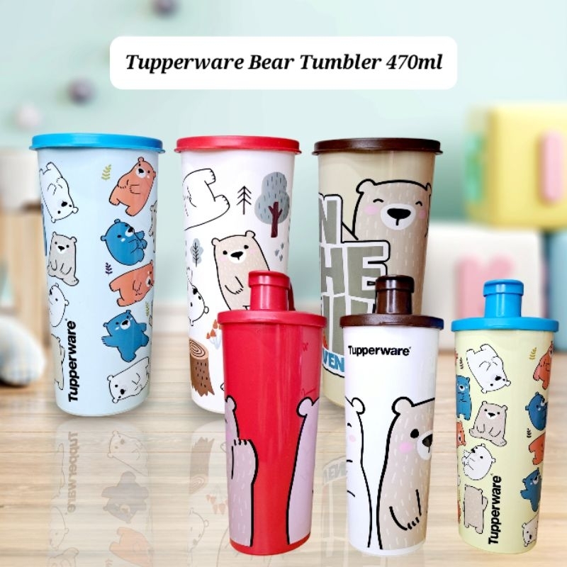 Tupperware Bear Tumbler 470ml sold as set | Shopee Philippines