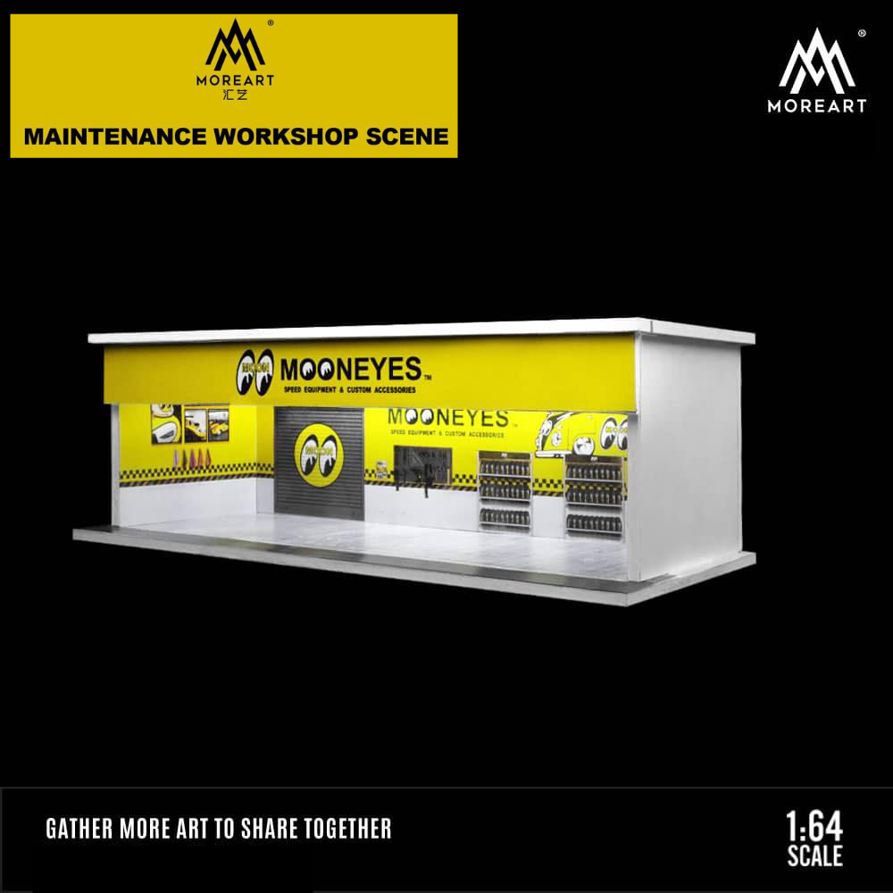 MoreArt 1/64 Scale Mooneyes Livery Assembly Diorama Garage Theme with ...