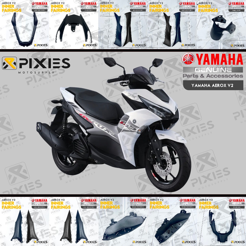 YAMAHA AEROX V2 INNER FAIRINGS, FOOTBOARD LEGSHIELD TAIL COVER PANEL ...