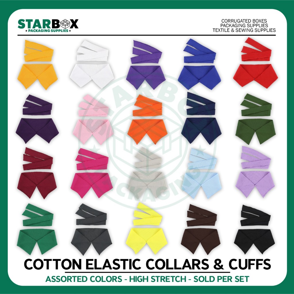 Starbox Colored COLLAR AND CUFF High Stretch Knit rib Cotton Fabric ...