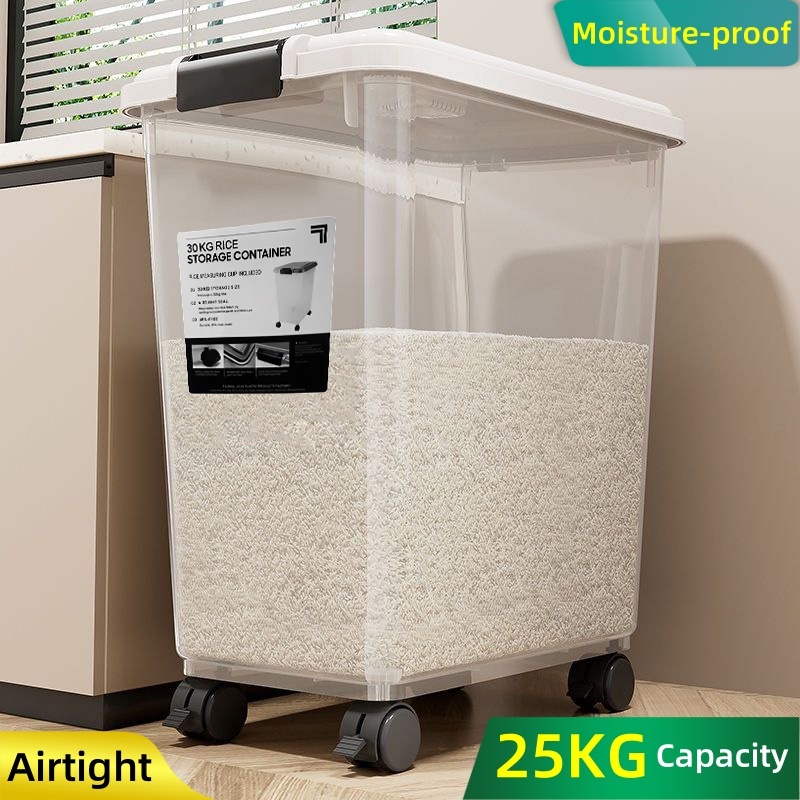 Rice Dispenser 25 Kg Rice Storage Box Airtight Food Container 25Kilos ...