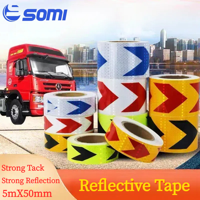 (5Mx50mm)Reflective Sticker Reflective Tape Arrow Marking Truck Lorry ...