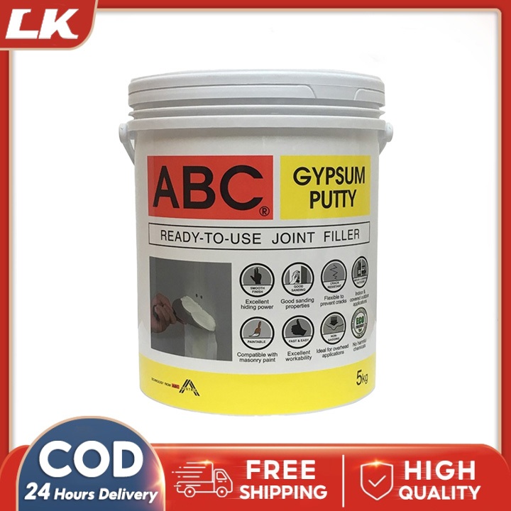 ABC Gypsum Putty 5KG/28KG Ready To Use Wall Putty Multi-purpose Joint ...
