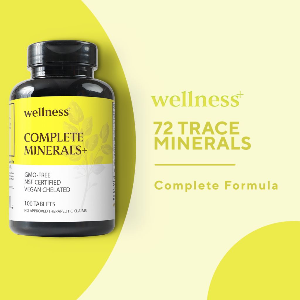 Wellness+ Complete Minerals+ 100 Tablets 72 Trace Minerals All Natural ...