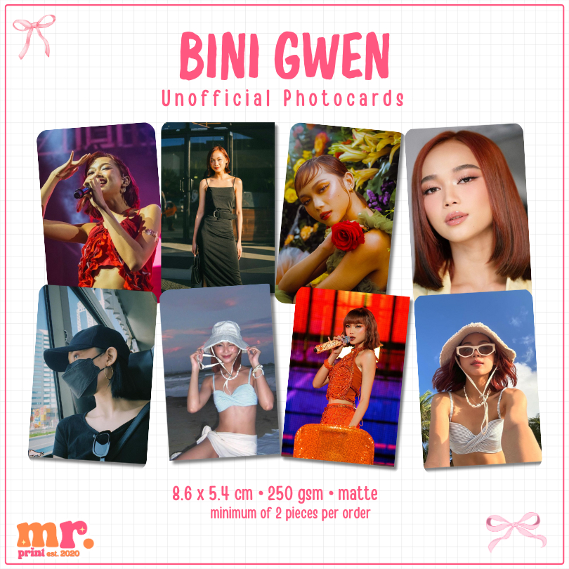 BINI GWEN VOL 1 PHOTOCARD SELCA BINIVERSE BLOOMS MATTE AND GLOSSY ...