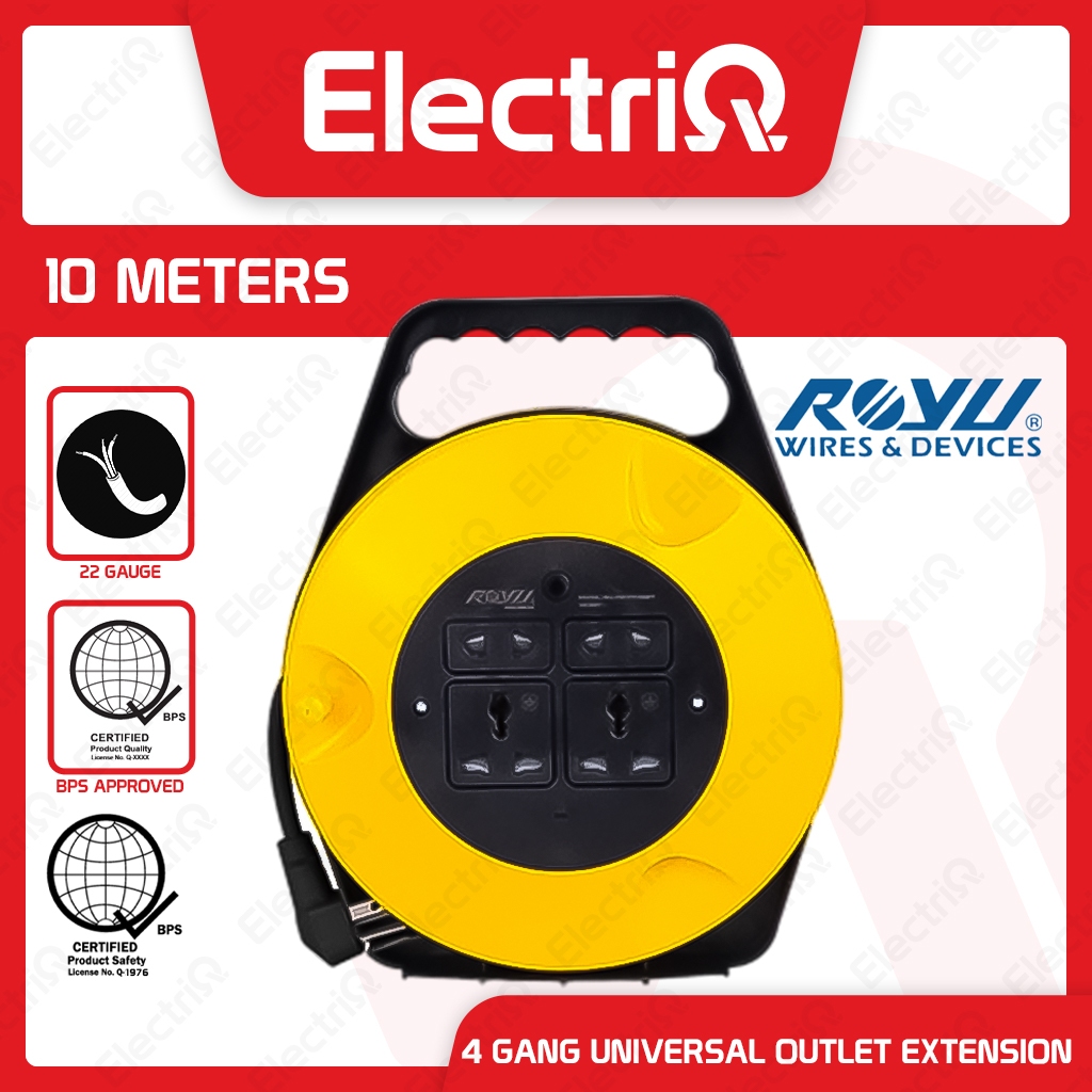 Electriq l Royu Extension Wheel 4 Gang Universal Outlet REDEC404/Y ...