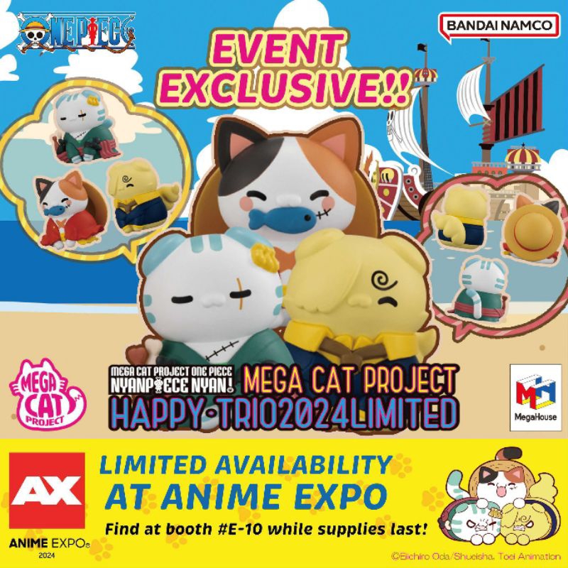Mega Cat Project Happy • Trio 2024 Limited / Luffy, Zoro, Sanji - One ...