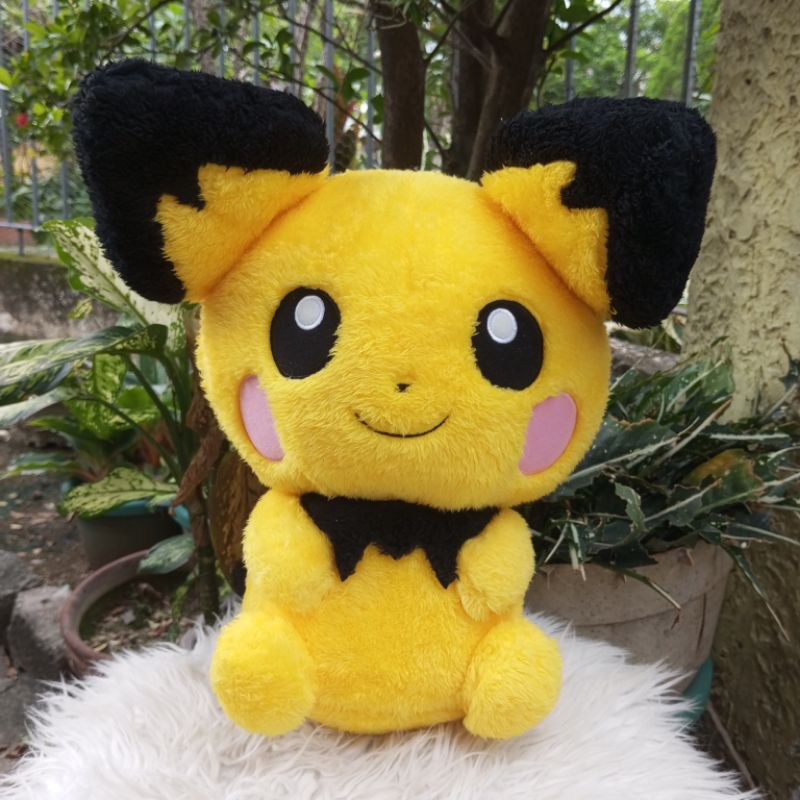Pokemon Hokkori Healing BIG Pichu Stuffed Toy | Shopee Philippines