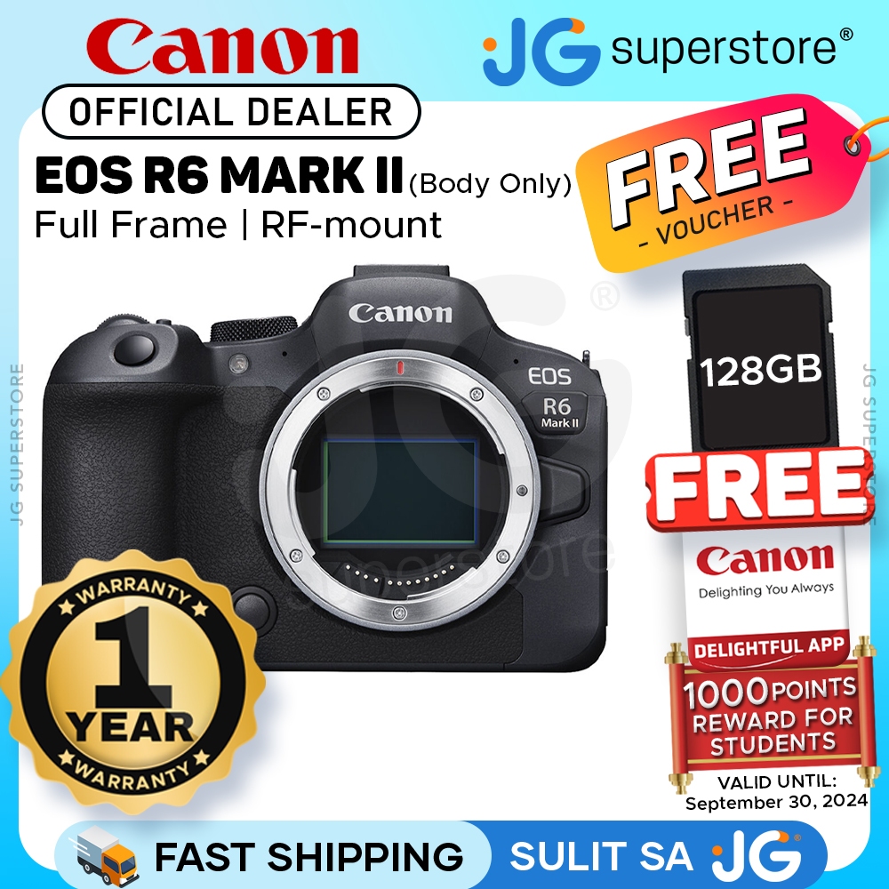 Canon EOS R6 Mark II Full Frame DSLR Camera Body w/ GPS Wi-Fi Bluetooth & Vari-Angle Touchscreen ...