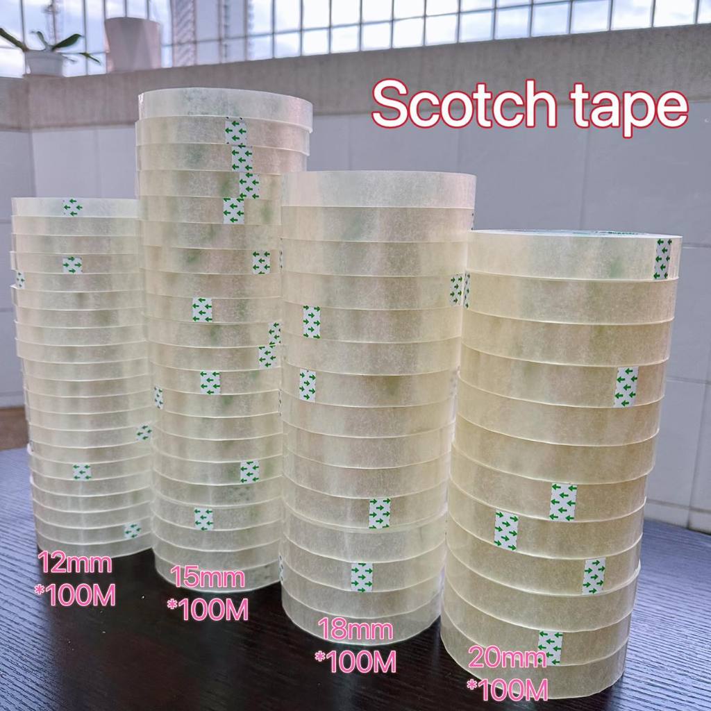 1Pcs 100M Clear Tape Adhesive Tape Packaging Sticky Tape 12MM 15MM 18MM 20MM * 100M Office ...