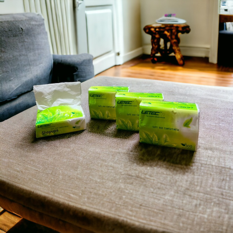 LETEC Tissue Facial 300sheets Tissue 3-Ply Facial Tissue Caf Toilet ...