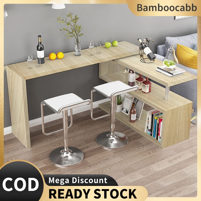 ⭐ COD⭐Rotating Desk Computer Desk Bar Table L-Shaped Table 360 ...