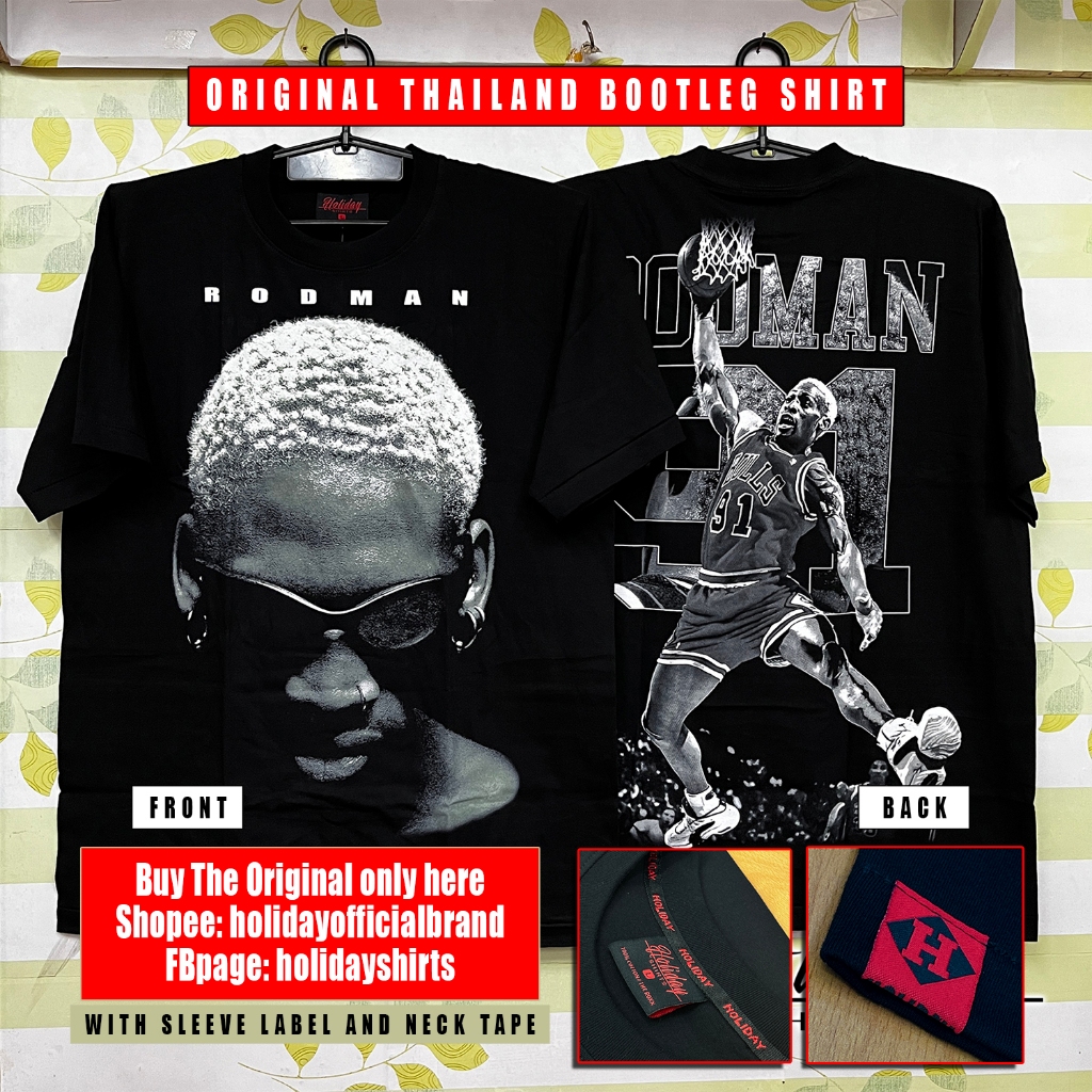 ( HOLIDAYSHIRTS ) DENNIS RODMAN - REBOUND TEES Authentic Thai bootleg ...