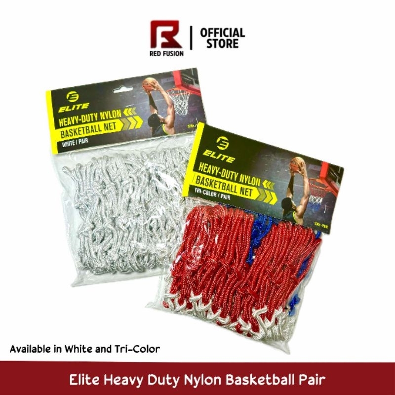 Elite Heavy Duty Nylon Basketball Net - Pair (Tri-Color/White) | Shopee ...