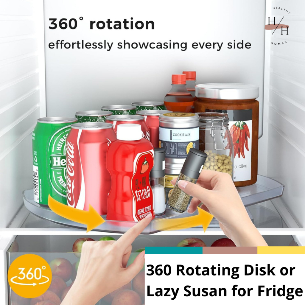 Healthyhomes 360° Rotating Glass Disk Organizer Turntable Lazy Susan ...