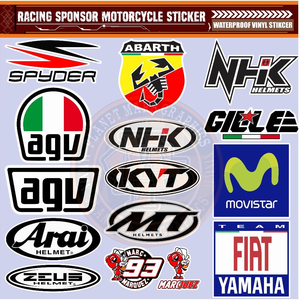 Racing Sponsor Motorcycle Sticker Side Strip Helmet MotoGP inspired ...
