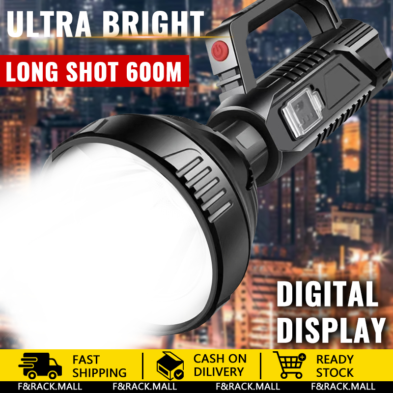 big flashlight rechargeable waterproof heavy duty super light with ...
