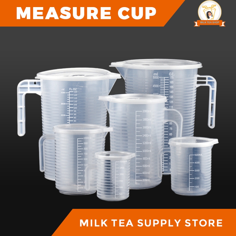 Clear Plastic Measuring Cup pitcher with lid for Liquid Measure Jug Cup ...