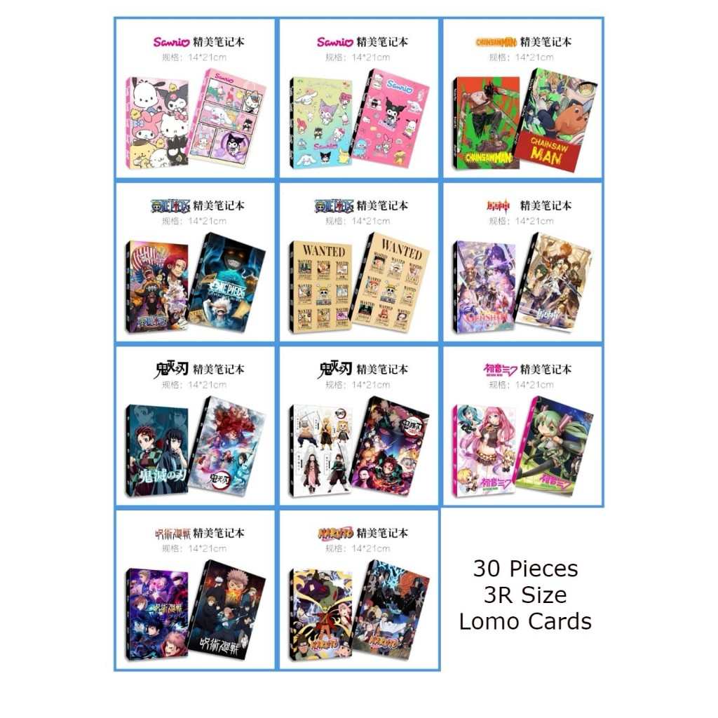 ANIME 30 PIECES 3R Size BIG LOMO CARDS (Size = 8 cm X 12 cm) | Shopee ...