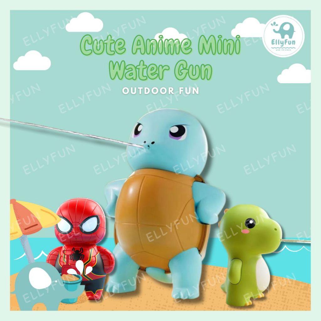 Ellyfun Baby Water Gun Toy Cartoon Character Marvel Series Shower Pool ...