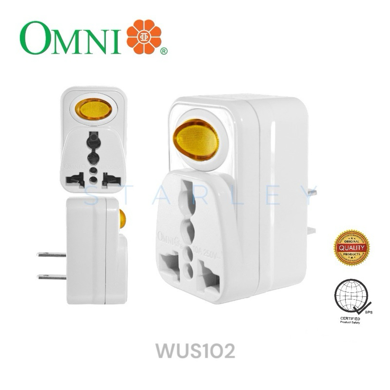 OMNI Universal Adapter with Switch 10A 250V (WUS102) | Shopee Philippines