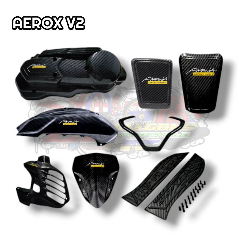 NEW!! Yamaha Aerox v2 hydro dip carbon airfilter cover, crankcase ...