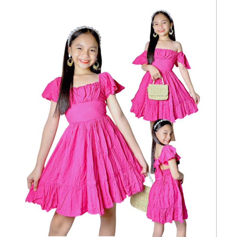 REGINA SMOCKING BACK DRESS ,SLEEVE GARTERIZE CHALICE FABRIC 5 to 9 yrs ...