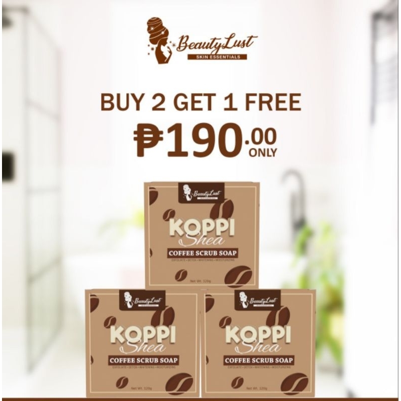 BUY 2+1 FDA APPROVED KOPPI SHEA COFFEE SCRUB SOAP BEAUTYLUST WHITENING ...