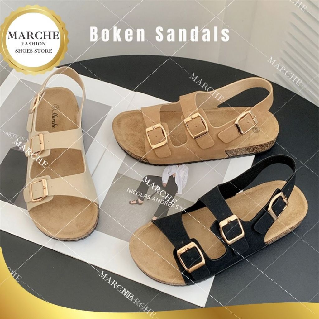 Marche Unisex Flat Sandals Comfortable Fashionable Double Strap with ...