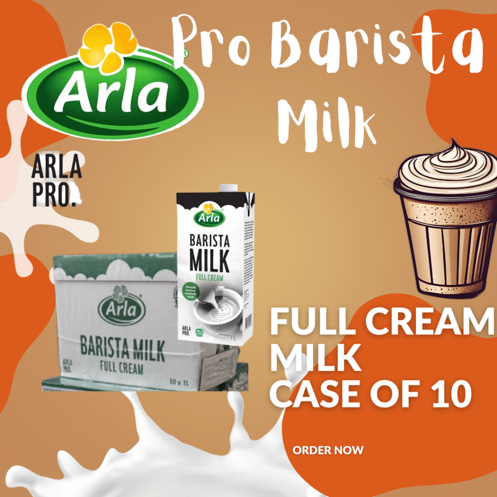 ARLA Pro. Barista Full Cream Milk 1L x10 (Per Case) - Professional-Grade Milk for Baristas ...