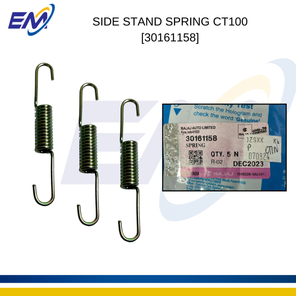 SIDE STAND SPRING CT100 BAJAJ GENUINE PARTS [30161158] | Shopee Philippines
