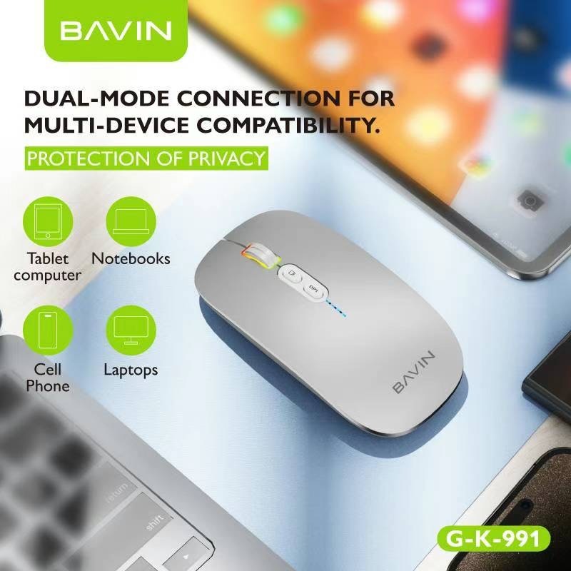 For BAVIN K-991 Three-Mode Wireless Bluetooth Charging Mouse Good ...
