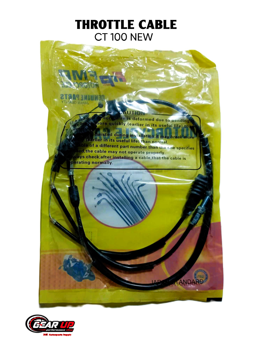 FMP THROTTLE CABLE (CT100 NEW, RS 100, WAVE125 (LONG) & WAVE 100 ...