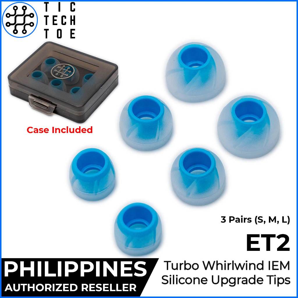 Tic Tech Toe ET2 Wide Bore Turbo Whirlwind Soft Silicone Upgrade Replacement IEM Eartips With ...