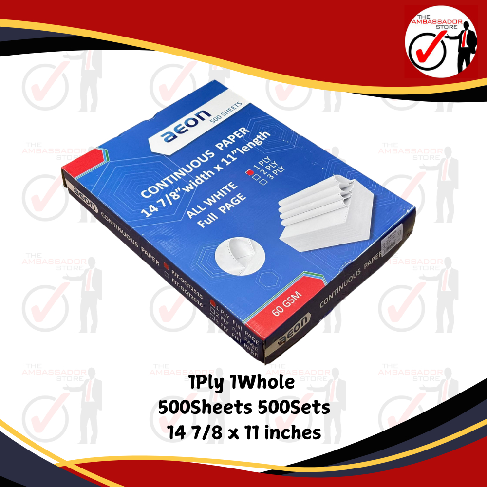 AEON 1Ply Carbonless Continuous Computer Form Paper 500Sheets 500Sets ...