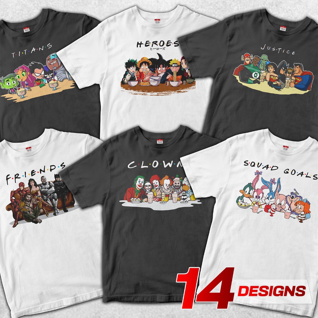 Shirt planet Superhero and Friends Titans Rangers Avengers Clowns ...