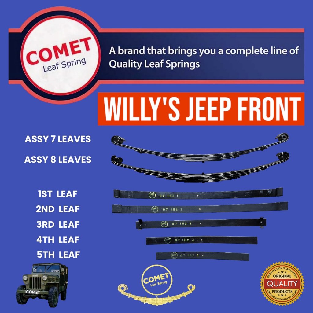 Leaf Spring for Willy's Jeep Front 7 or 8 Leaves (Molye) | Shopee ...