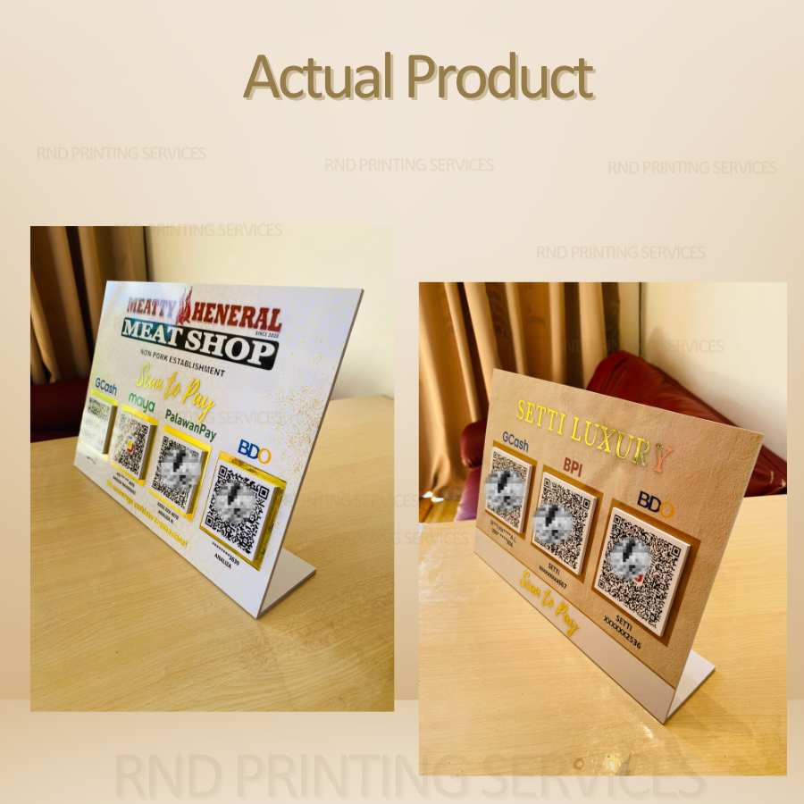 Embossed Gcash and Bank Standee A4 Size (8x11.5inches) | Shopee Philippines