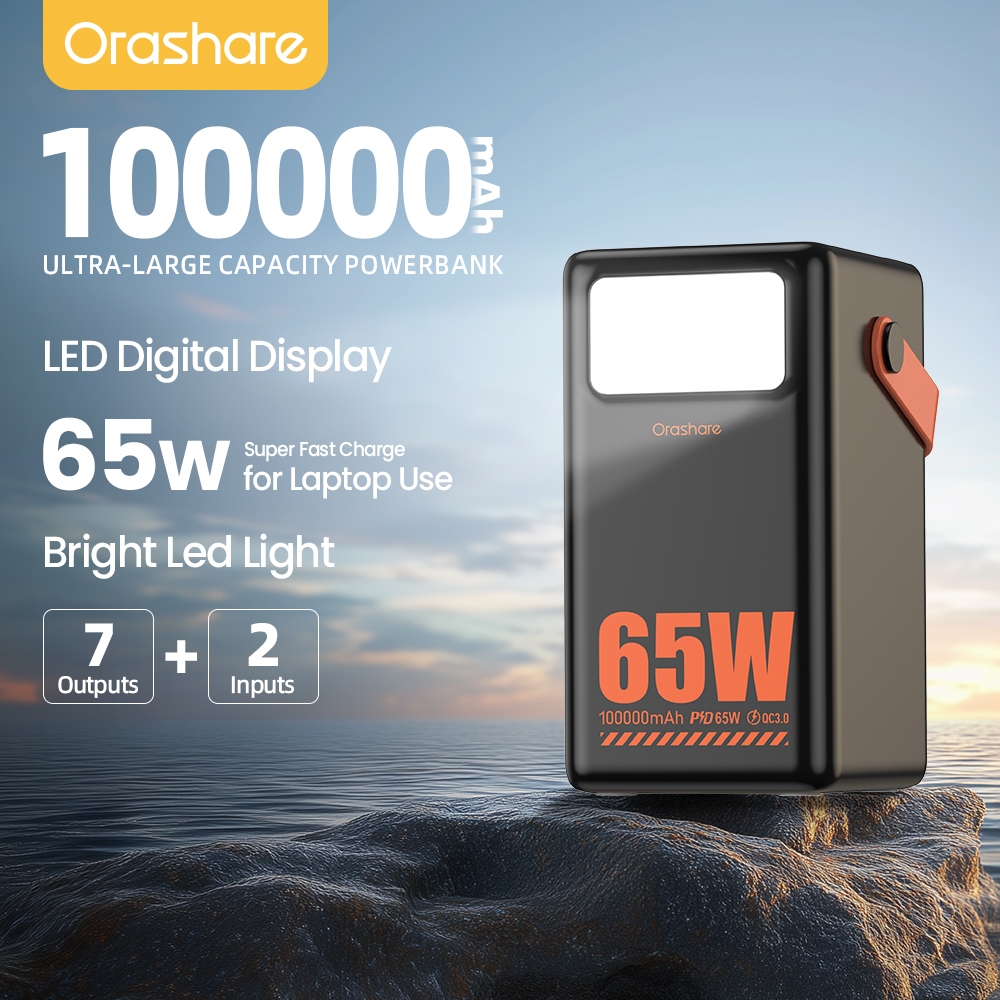 Orashare OL100APro Powerbank 100000mAh PD 65W Super Fast Charging For ...