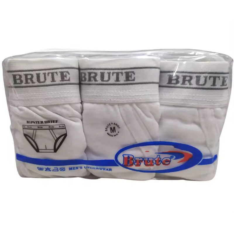 BRUTE BRIEF FOR MEN'S 3in1 (3pcs per pack) Original white | Shopee ...