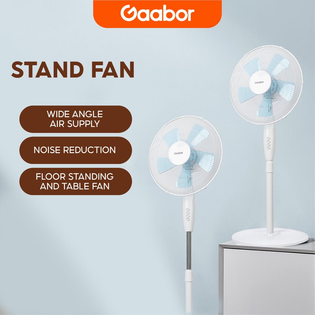 Gaabor Stand Fan Noise Reduction 3 Wind Level Floor-Standing And Table ...