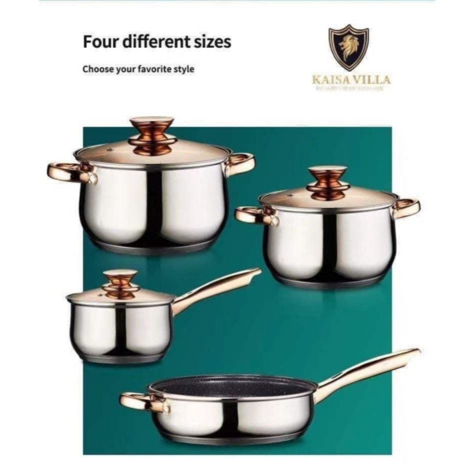 KAISA VILLA Non Stick Frying Pan kitchen cookware set 4 pcs Kawali wok ...