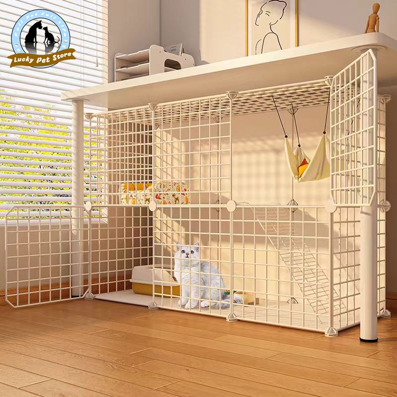 DIY Foldable 2 layers Cat Cage Stackable Cat cage Dog Cat Rabbit Cage Kitten pet cage Pet House ...