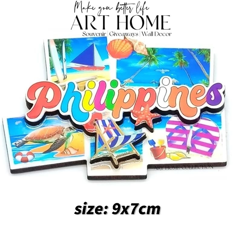 PHILIPPINES Wooden 2D Fridge Magnet Embossed Ref Magnet Souvenirs ...