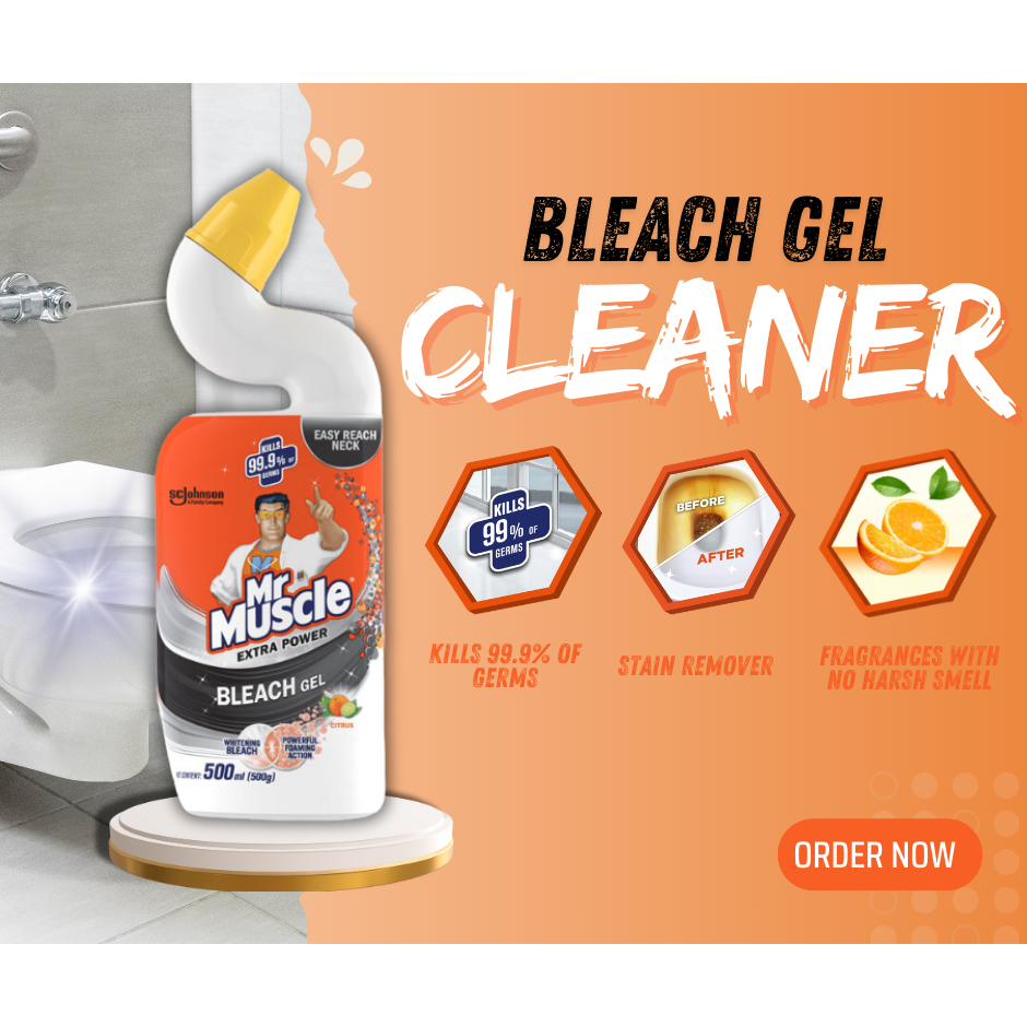 Mr. Muscle Toilet Toilet Bowel Cleaner Bleach Gel 500ml | Shopee ...