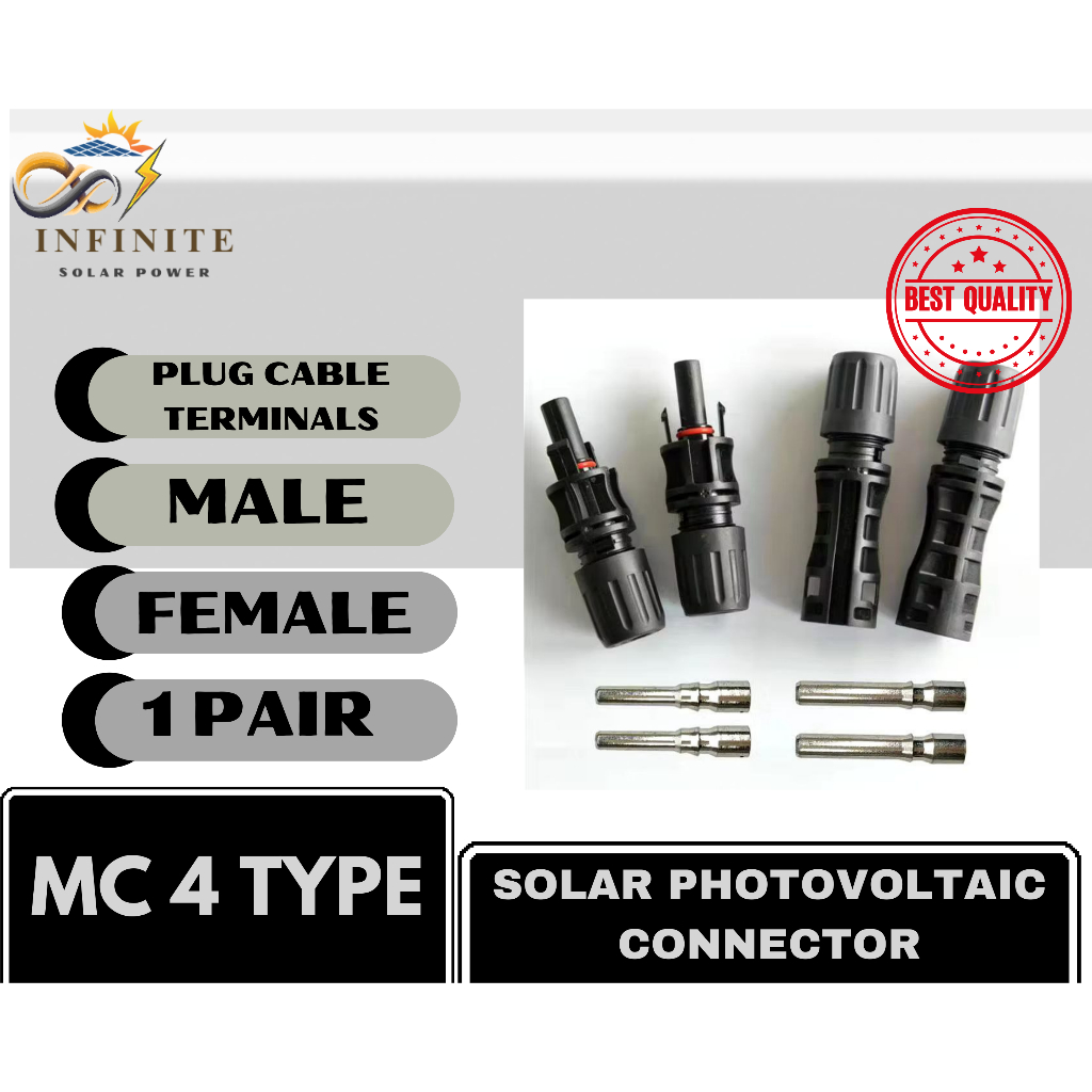 MC4 Connectors 1 Set Waterproof Male female Plug cable Terminals for ...