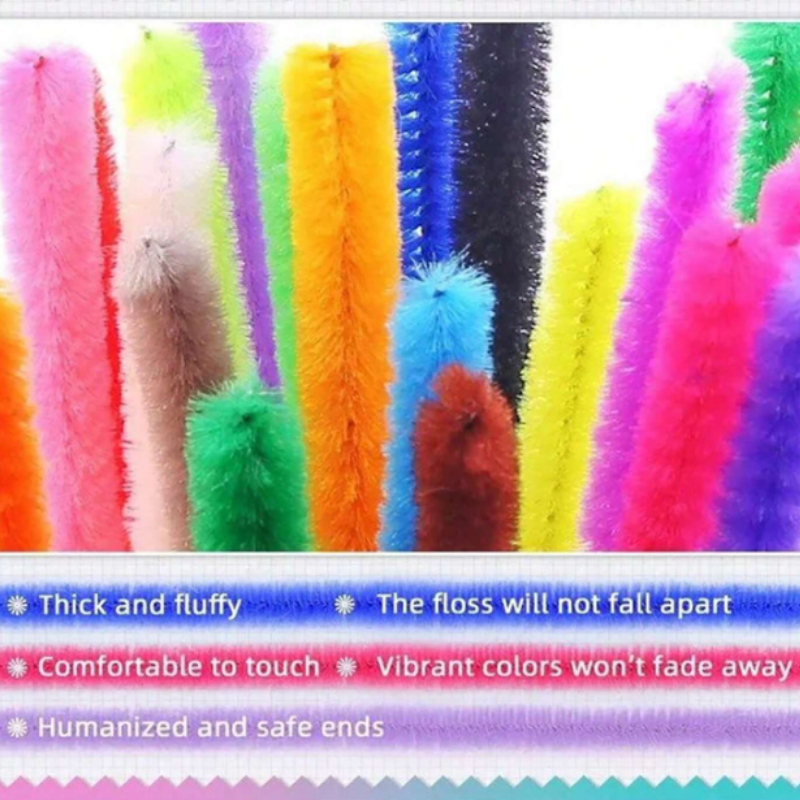 95-100PCS Colorful Fuzzy Wires Chenille Twisted Sticks Perfect for Diy ...